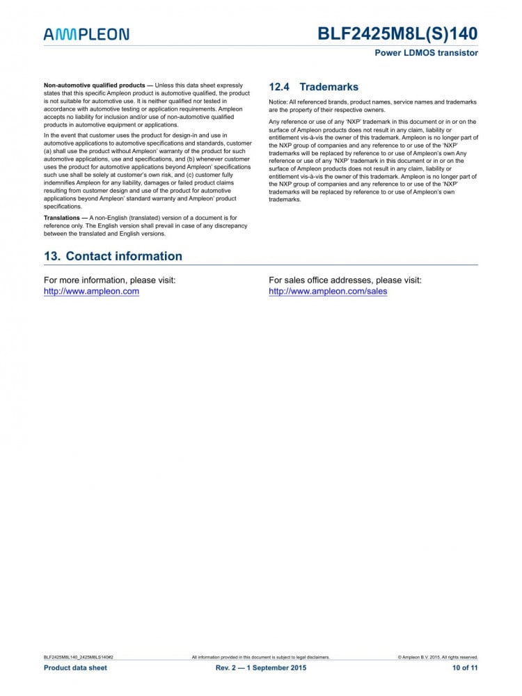 BLF2425M8LS140U datasheet page 10