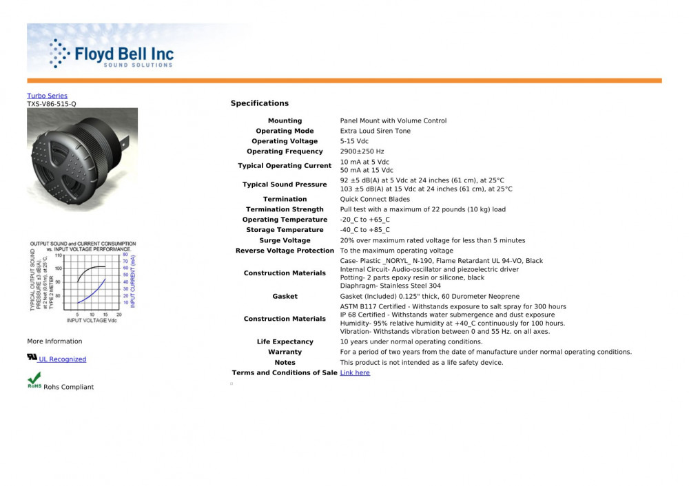 TXS-V86-515-Q technical document, page 1
