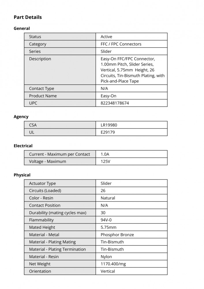 Product document page 2 for MOLEX 526102675