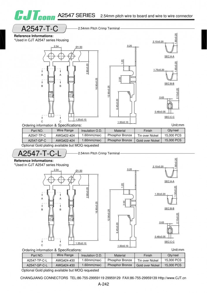 A2547WR-9P technical document page 4