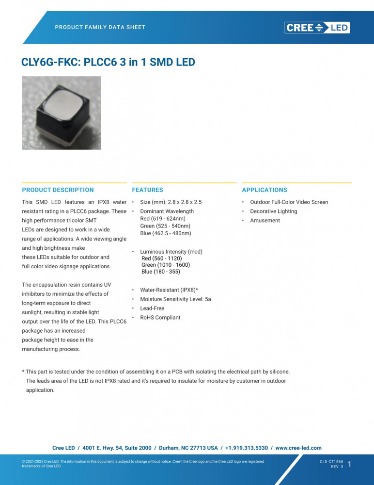 CLY6G-FKC datasheet page 1