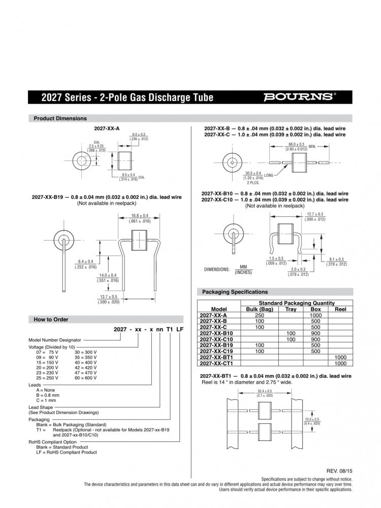BOURNS 2027 series datasheet page 2