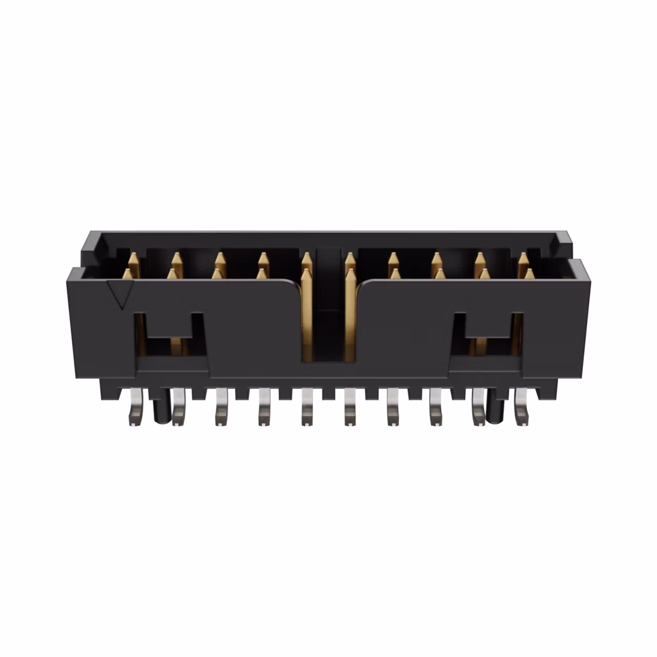 2.00mm Pitch, Milli-Grid PCB Header, Dual Row, Vertical, Surface Mount, Shrouded, 20 Circuits, 0.38µm Gold (Au) Plating, Dual Side Slots, Dual Friction Locks, Center Polarization, with Pegs, Tape and Reel for sale