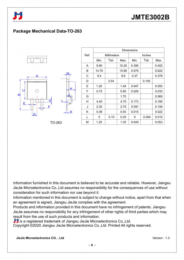 JMTE3002B datasheet page 6