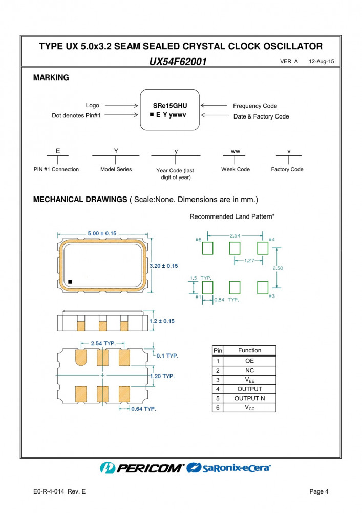 UX54F62001 specification page 6