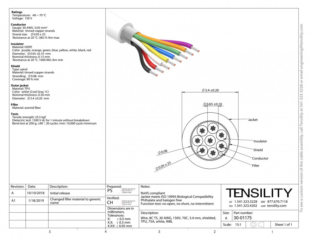Technical drawing preview for Tensility International part 30-01175