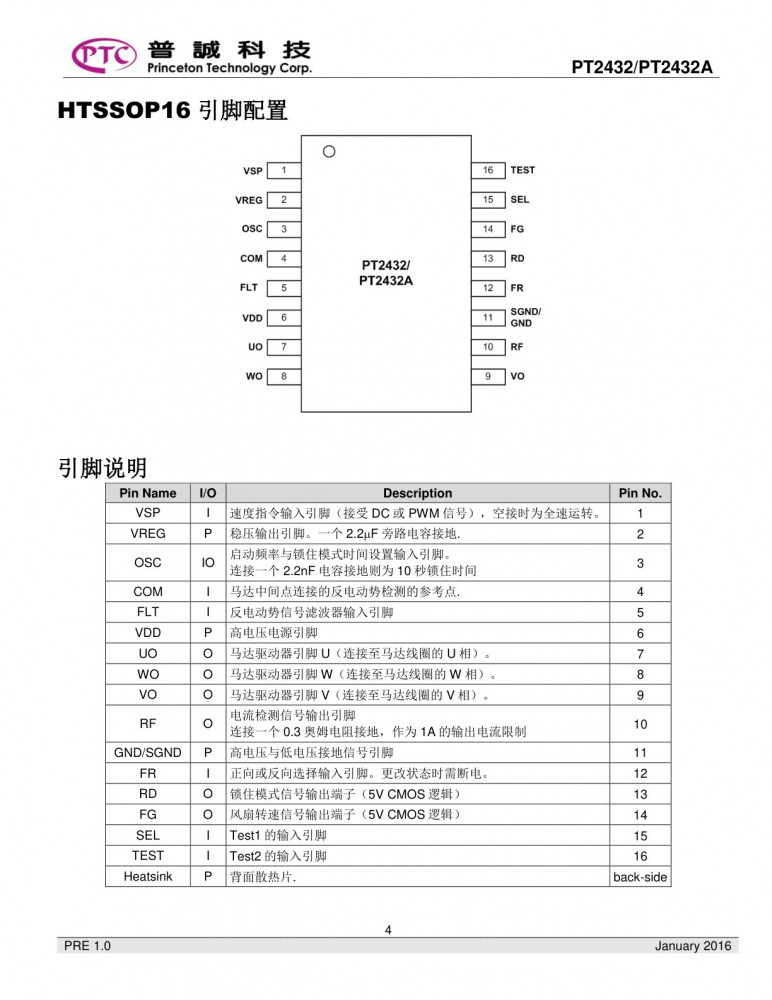 PT2432-HT technical document page 4