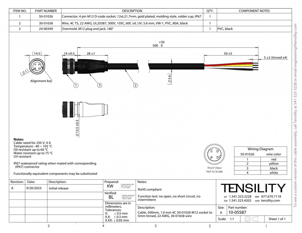Technical drawing for Tensility International part 10-05587