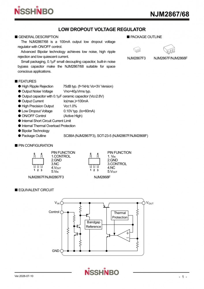 NJM2867 datasheet page 1