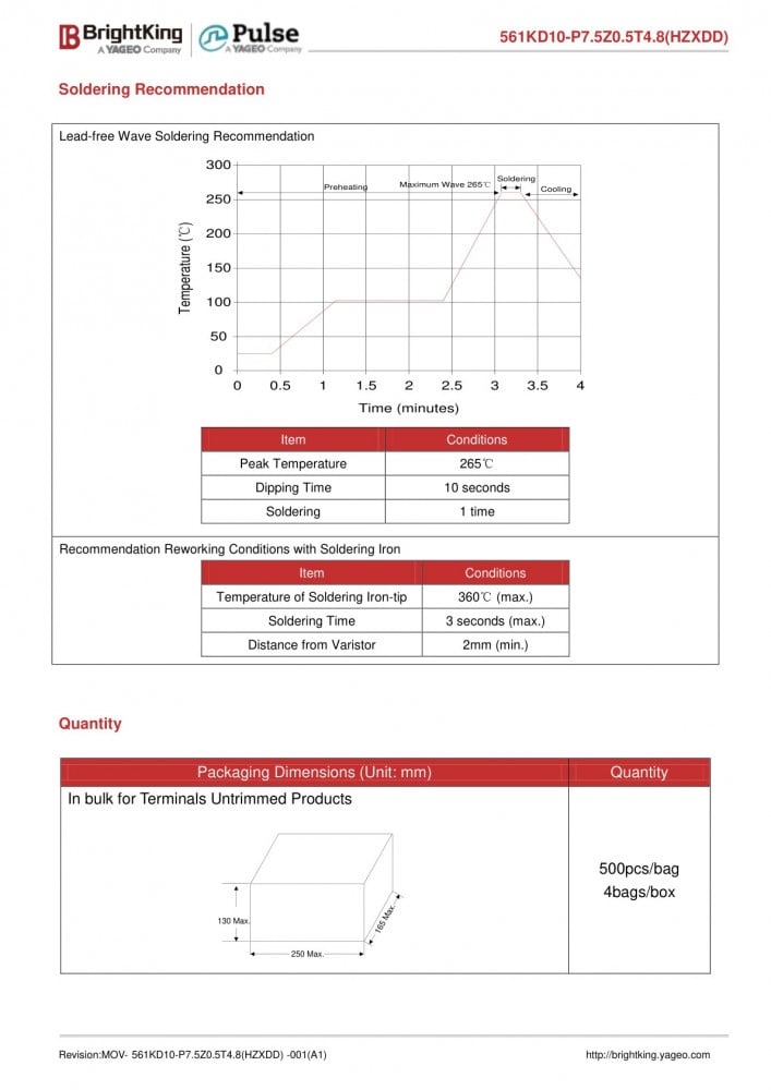 BrightKing MOV datasheet page 5