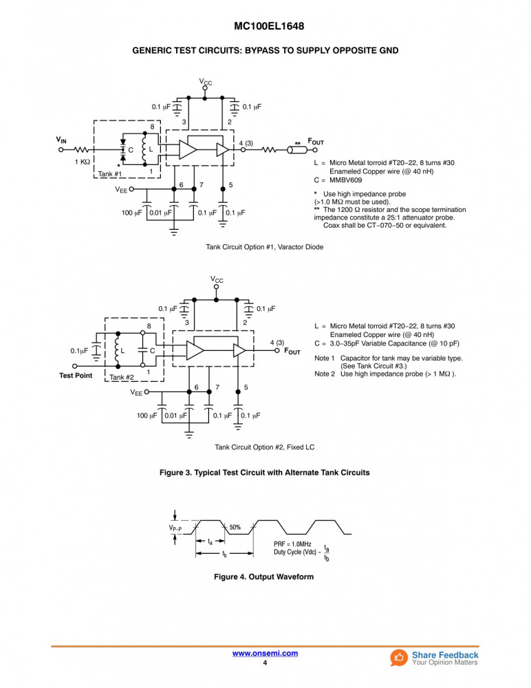 MC100EL1648 datasheet page 4