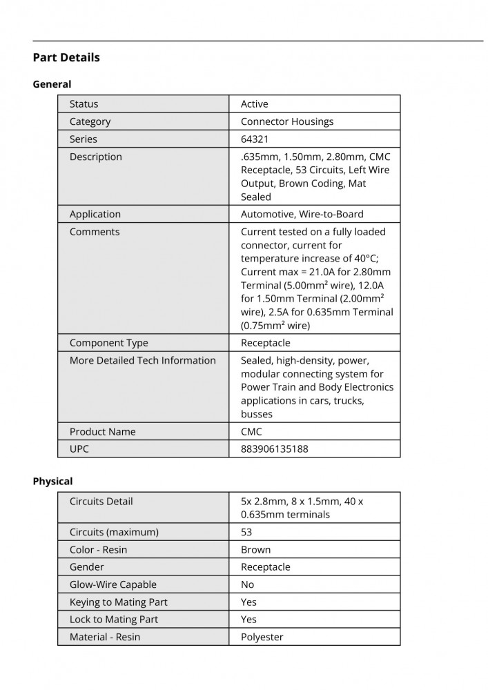 MOLEX 643211019 product document, page image 2