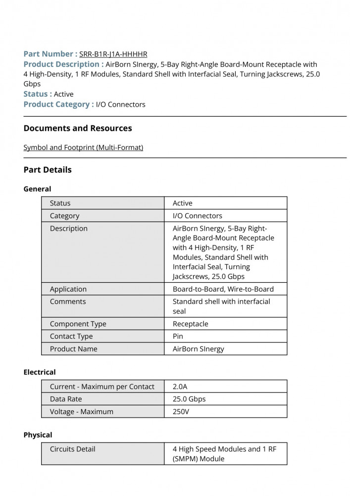 SRR-B1R-J1A-HHHHR technical document page 1