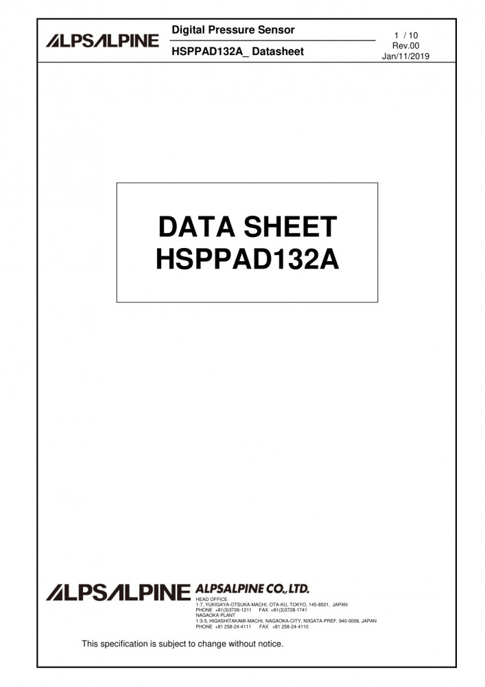 HSPPAD132A datasheet page 1