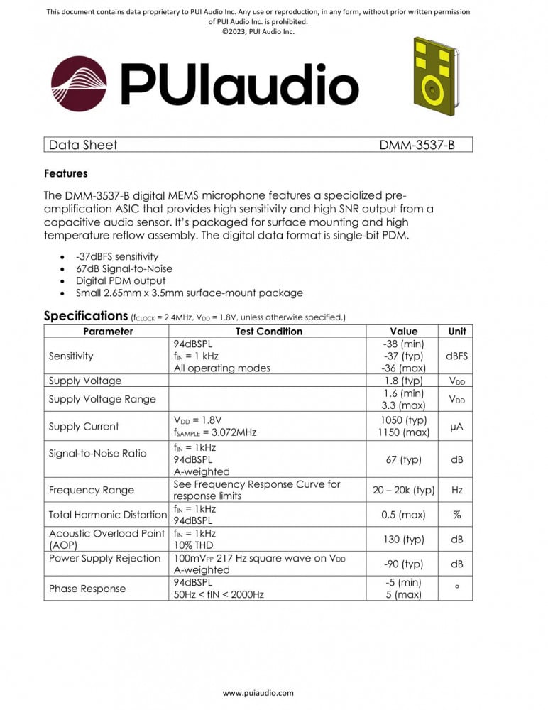 DMM-3537-B datasheet page 1