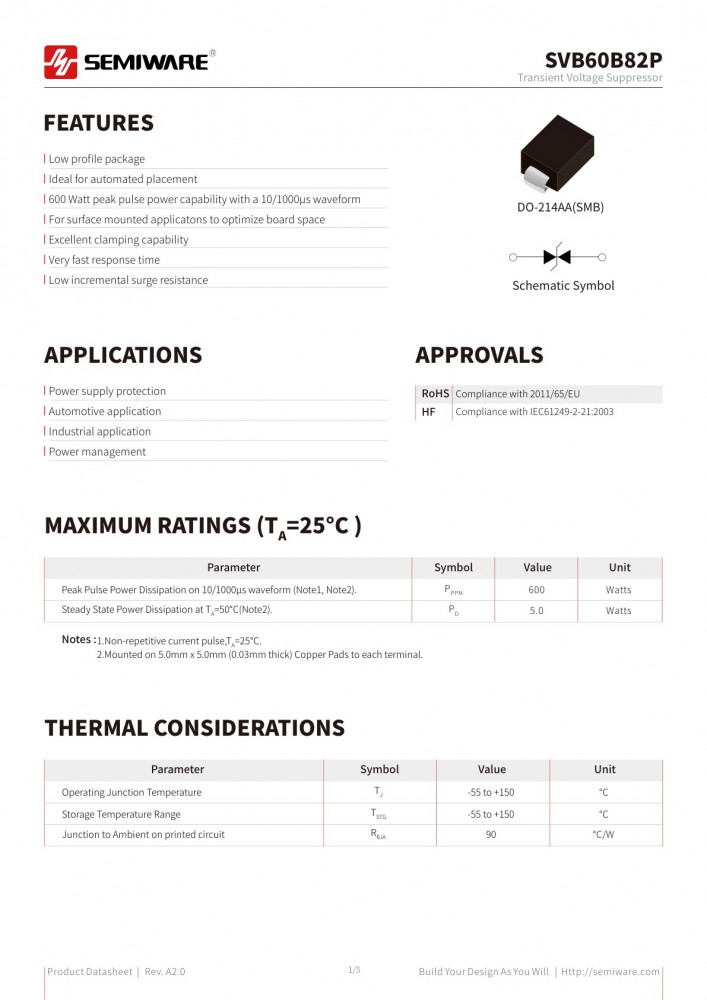 SVB60B82P datasheet page 1