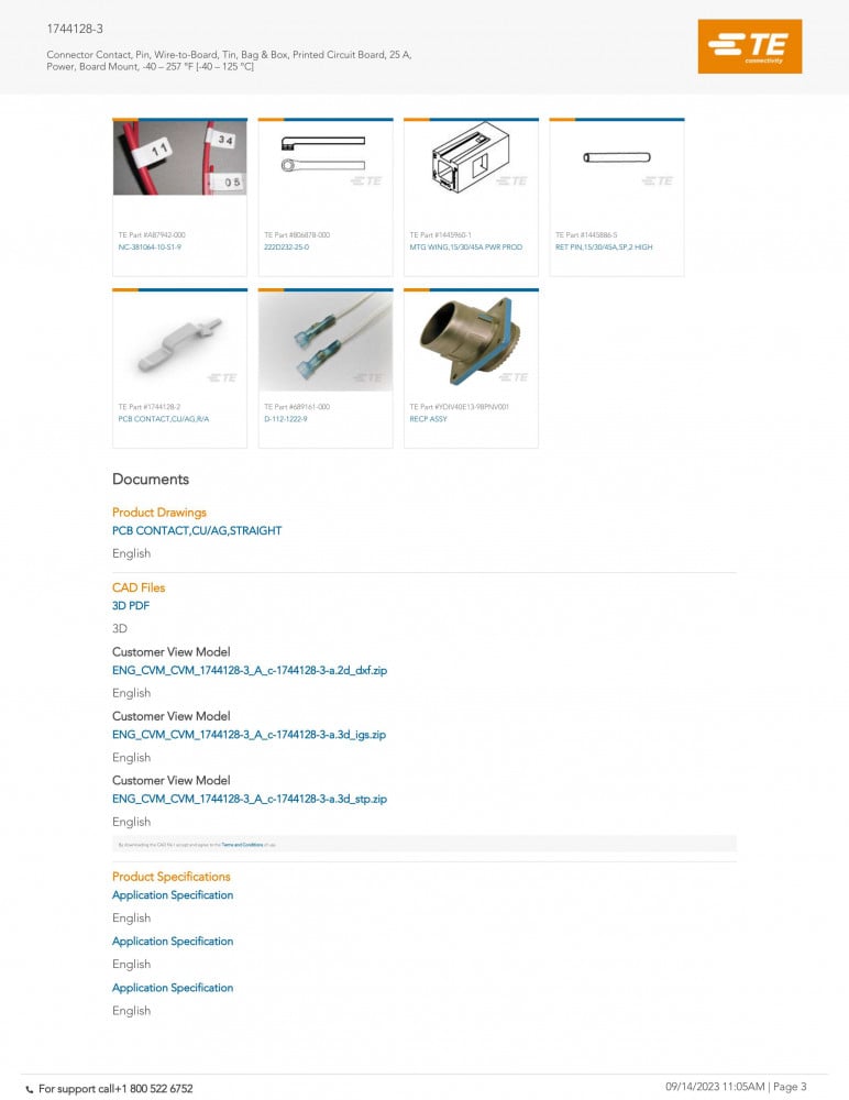 TE Connectivity 1744128-3 technical document page 3