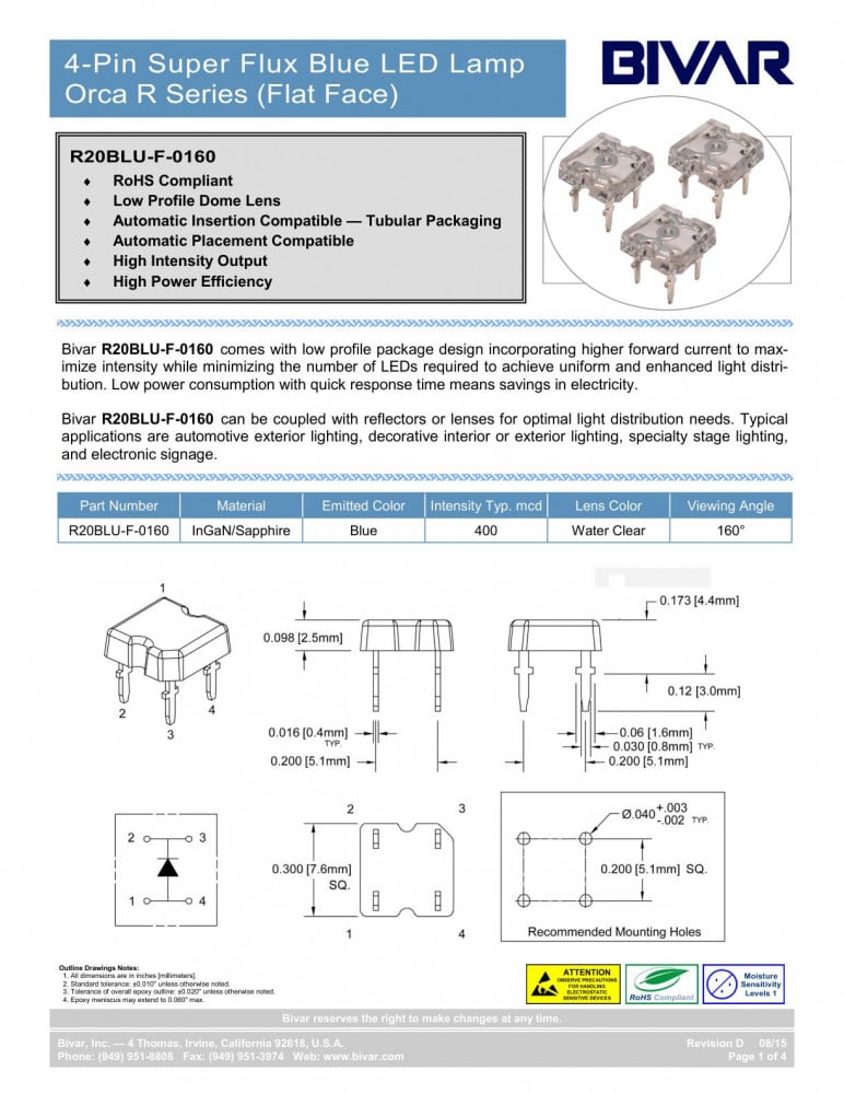 R20BLU-F-0160 datasheet page 1