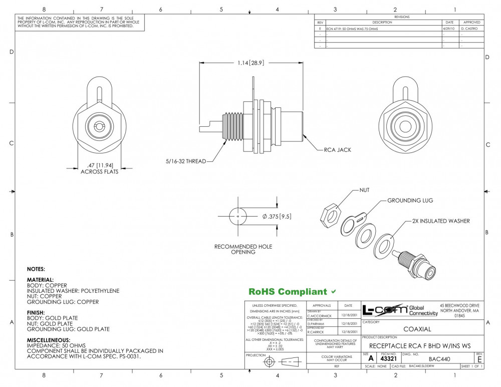 L-com BAC440 technical document page