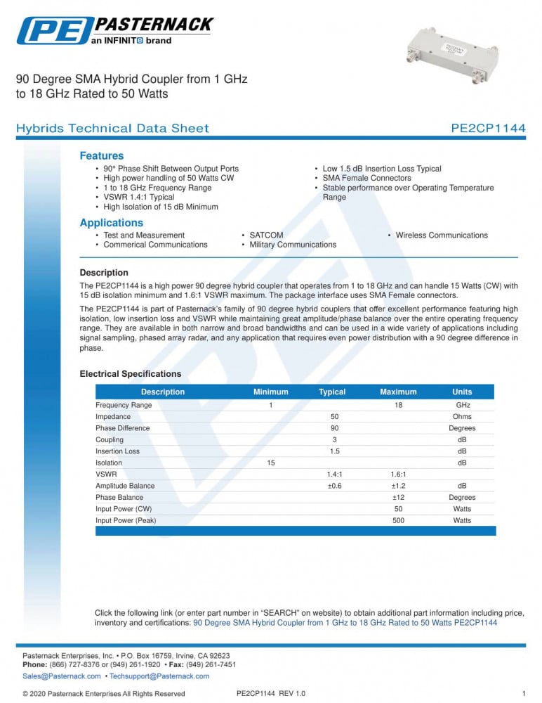 PE2CP1144 technical document page 1