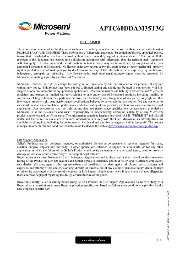 APTC60DDAM35T3G technical document page 7