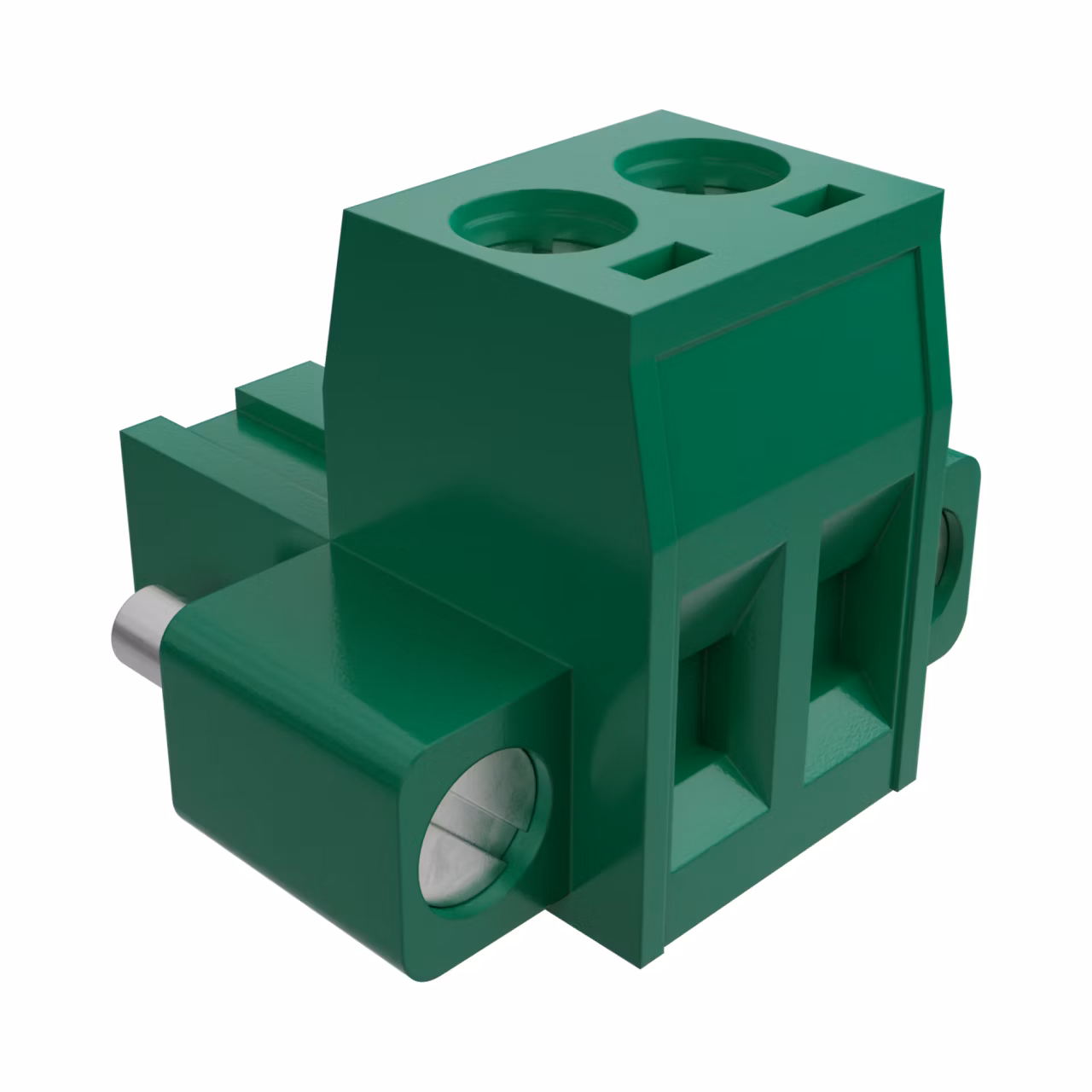 5.00mm Pitch Eurostyle Horizontal Plug, with Retention Screws and Reverse Imprinting, Green Housing, Gold (Au) Plated, 2 Circuits for sale