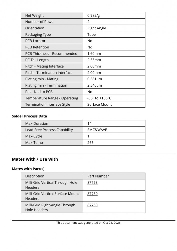 MOLEX 872643052 technical document image 3