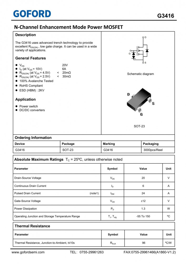 G3416 datasheet page 1
