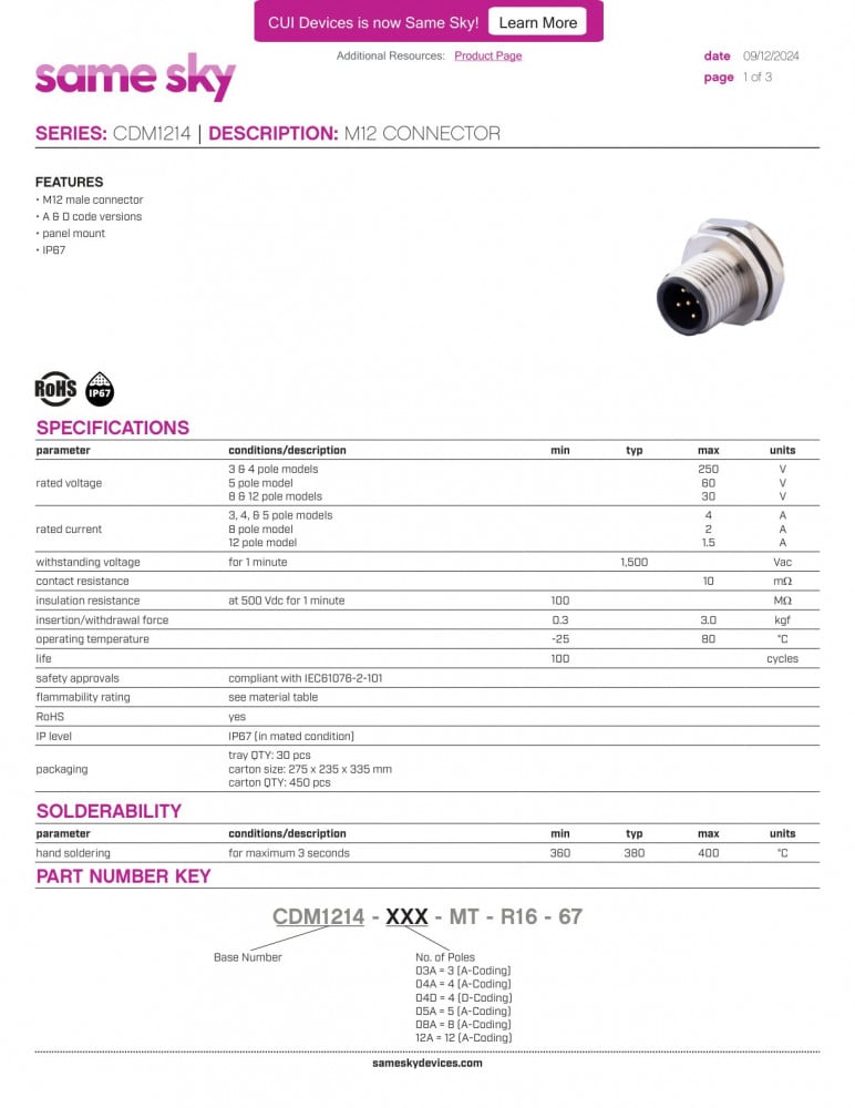 CDM1214-04A-MT-R16-67 datasheet page 1