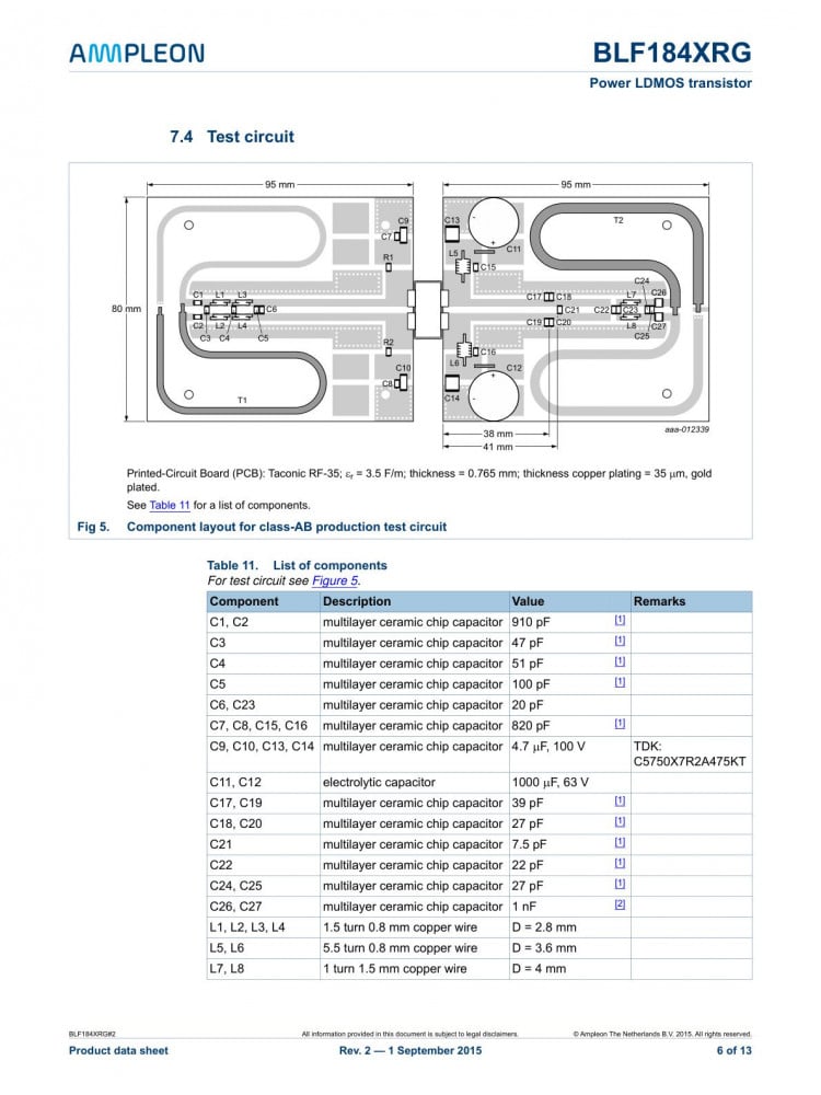 BLF184XRGJ datasheet page 6