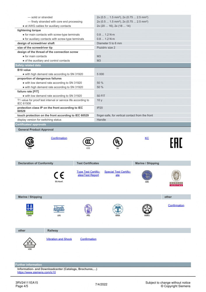 3RV24111EA15 technical document page 4