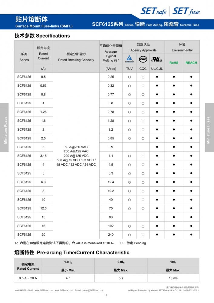 SCF6125F2A250V datasheet page 3