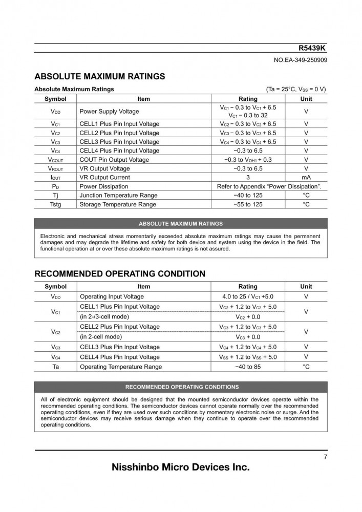 R5439K datasheet preview, page 7