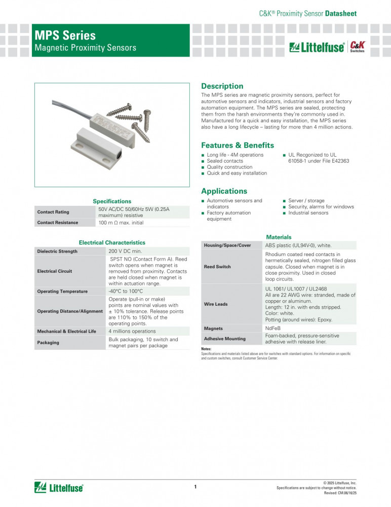 MPS45WGW technical document page 1