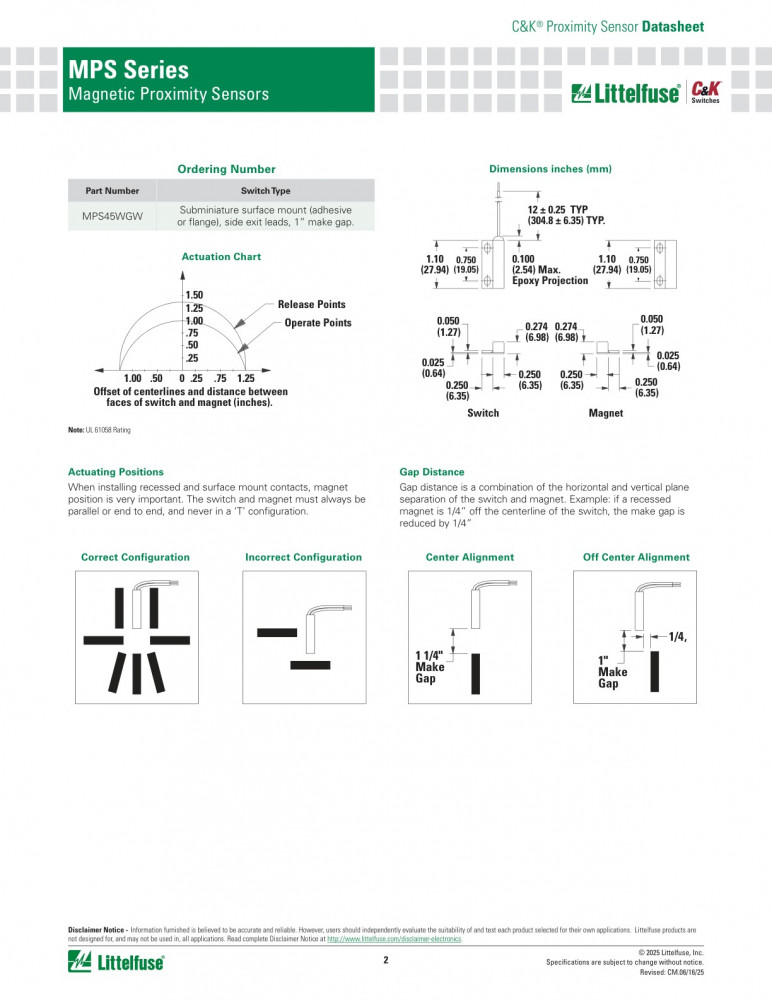 MPS45WGW technical document page 2