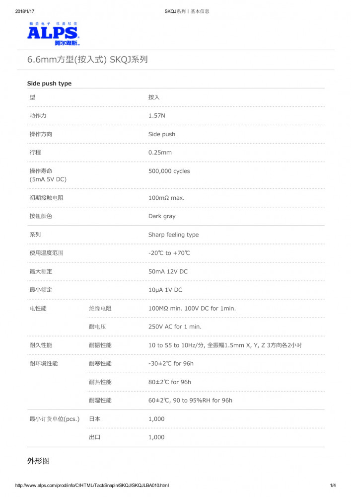 SKQJLBA010 technical document page 1