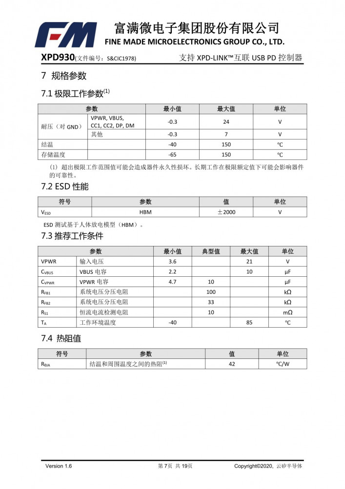 XPD930B datasheet page 7