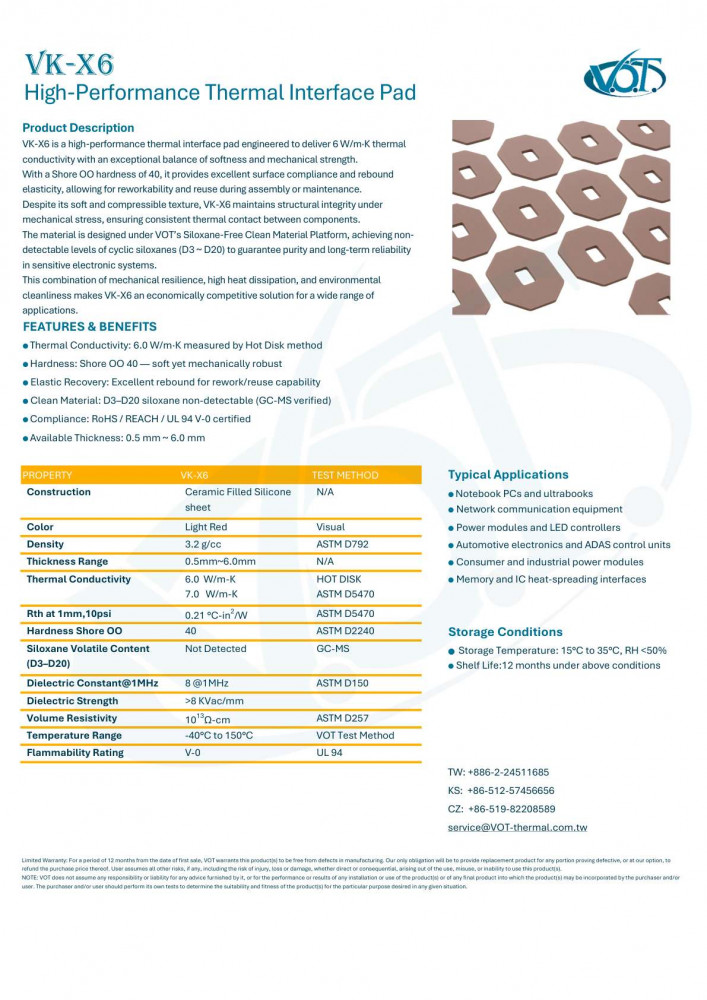 VK-X6 technical document page 1