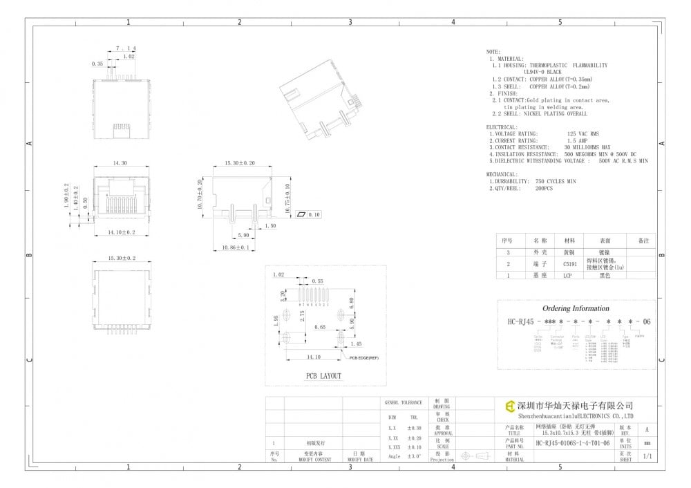 HC-RJ45-0106S-1-4-T01-06 technical document preview