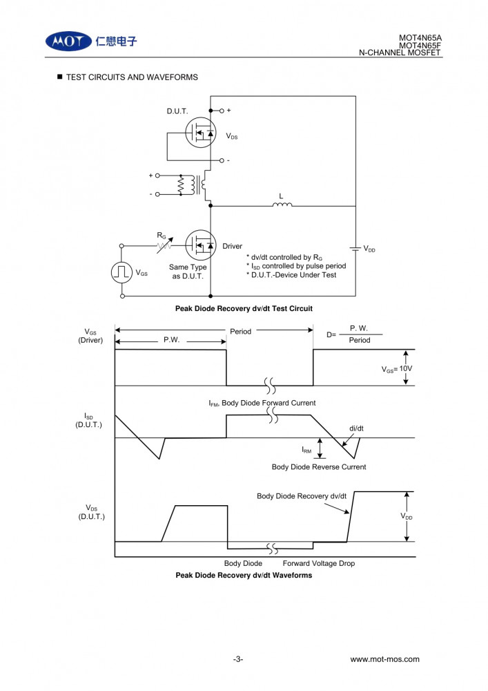MOT4N65F datasheet page 3