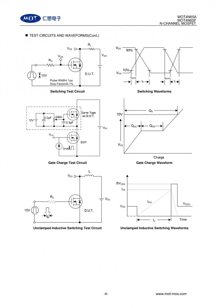 MOT4N65F datasheet page 4