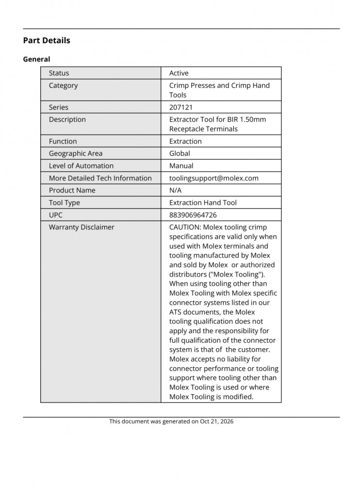 Tooling specification document image, page 2