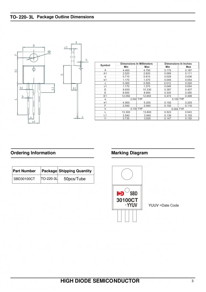 SBD30100CT datasheet page 3