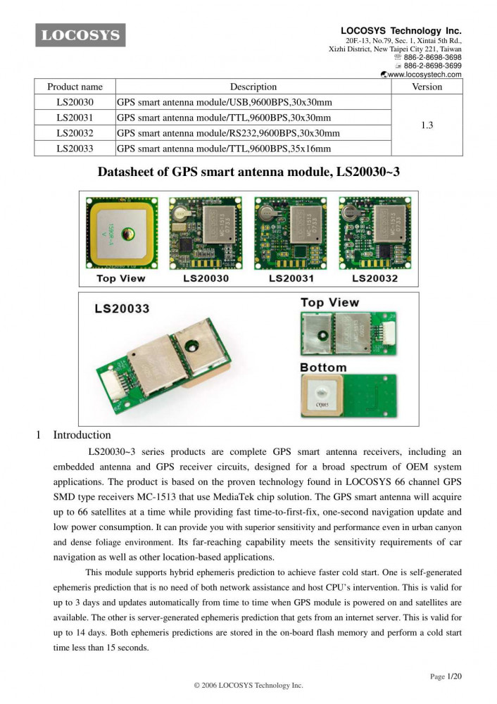 GPS-08975 datasheet page 1