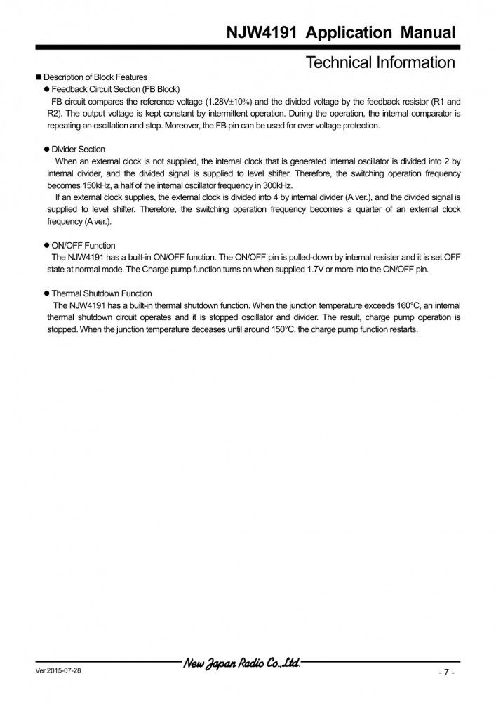 NJW4191 technical document page 7
