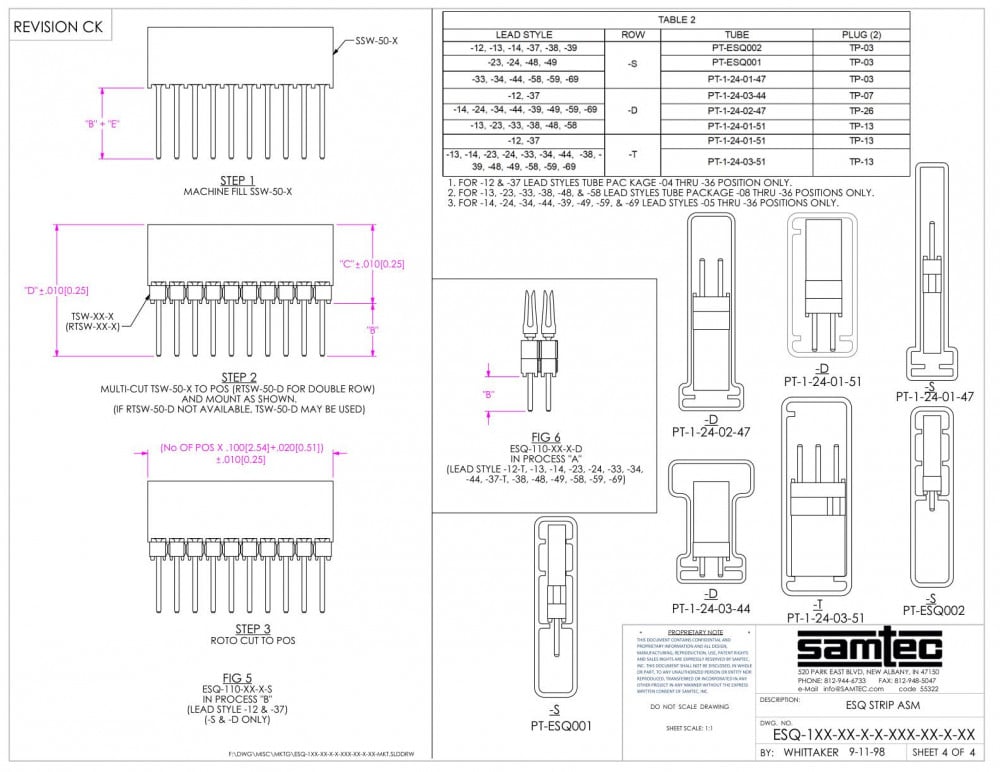 Samtec ESQ drawing page 4