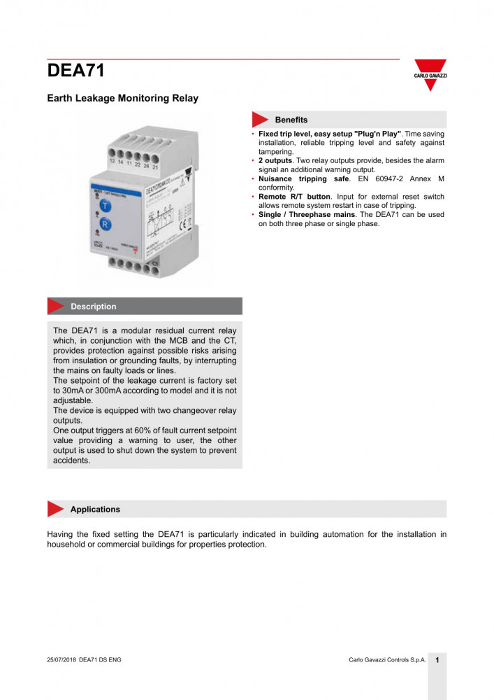 DEA71 technical document page 1