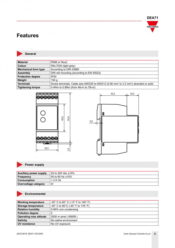 DEA71 technical document page 3