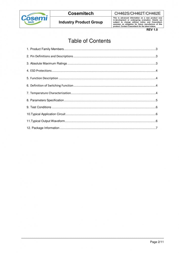 CH462SR datasheet page 2
