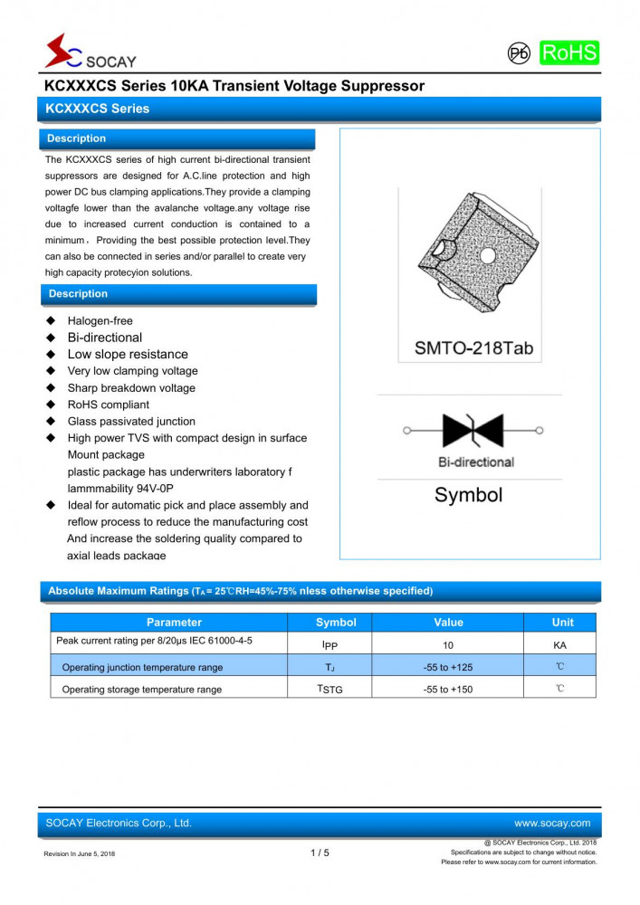 KC-036CS datasheet page 1